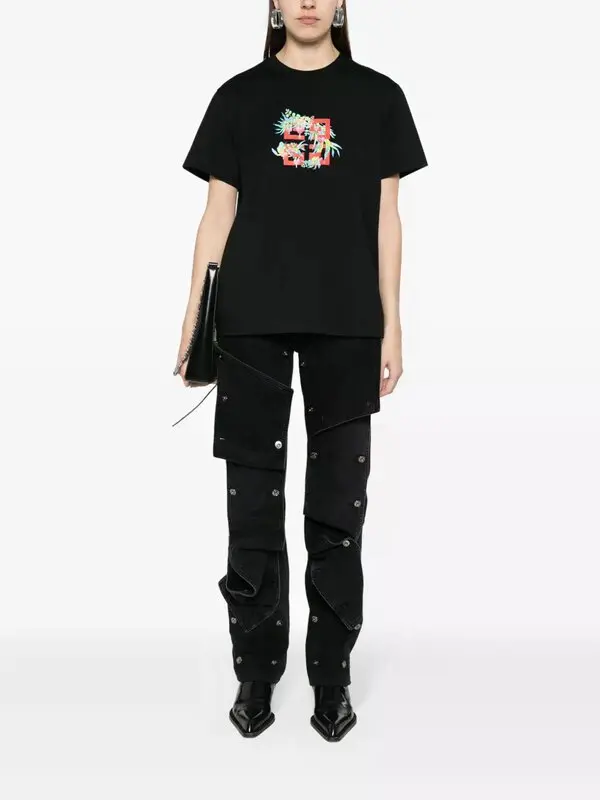 Givenchy 4g Flowers Print T-shirt