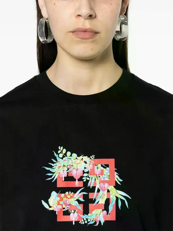 Givenchy 4g Flowers Print T-shirt