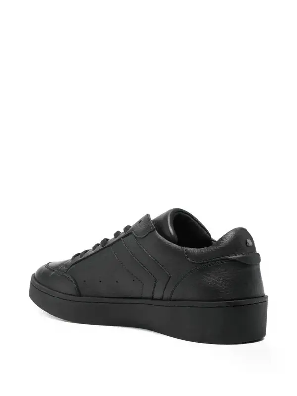 Canali Lace-up Leather Sneakers - Black