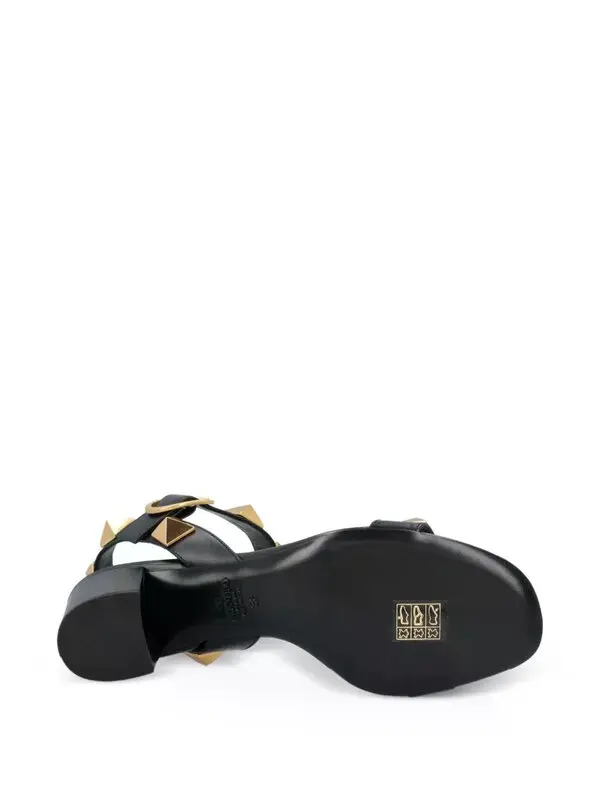 Valentino Garavani Roman Stud Leather Sandals - Black
