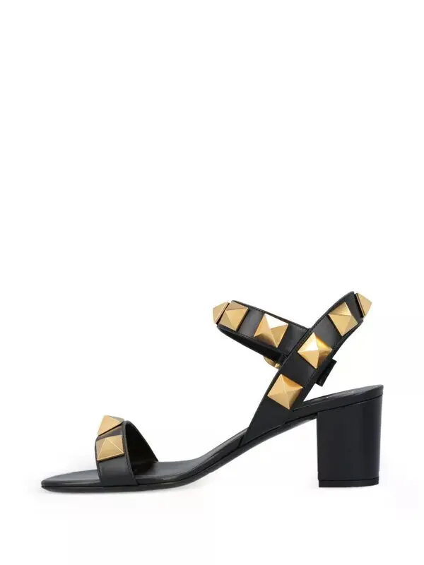 Valentino Garavani Roman Stud Leather Sandals - Black