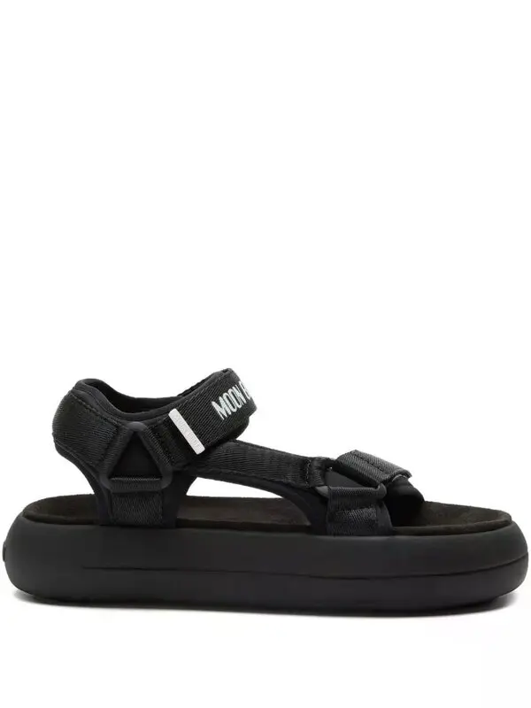 Moon Boot Logo-strap Platform Sandals - Black