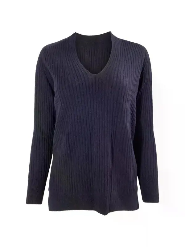 Iris & Ink V-neck Ribbed Sweater