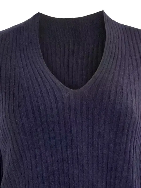 Iris & Ink V-neck Ribbed Sweater