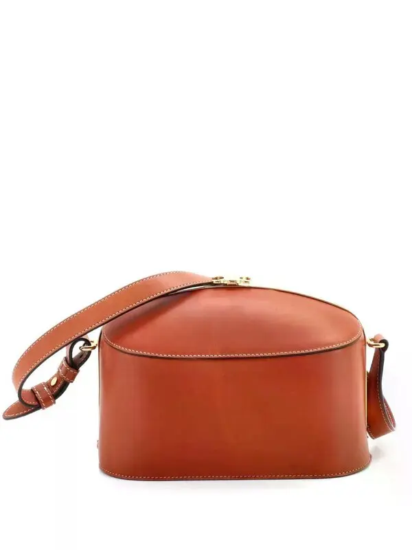 Celine Leather Lunch Box Shoulder Bag - Brown