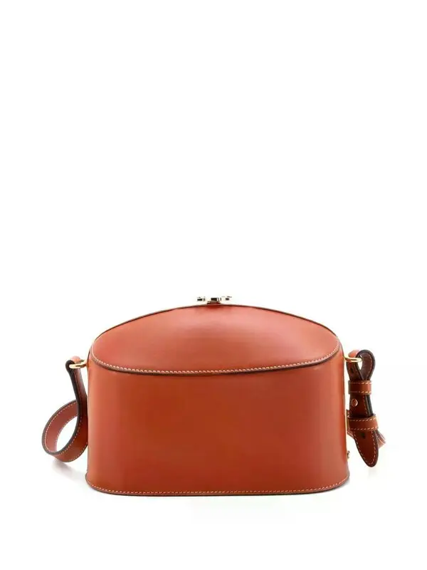 Celine Leather Lunch Box Shoulder Bag - Brown