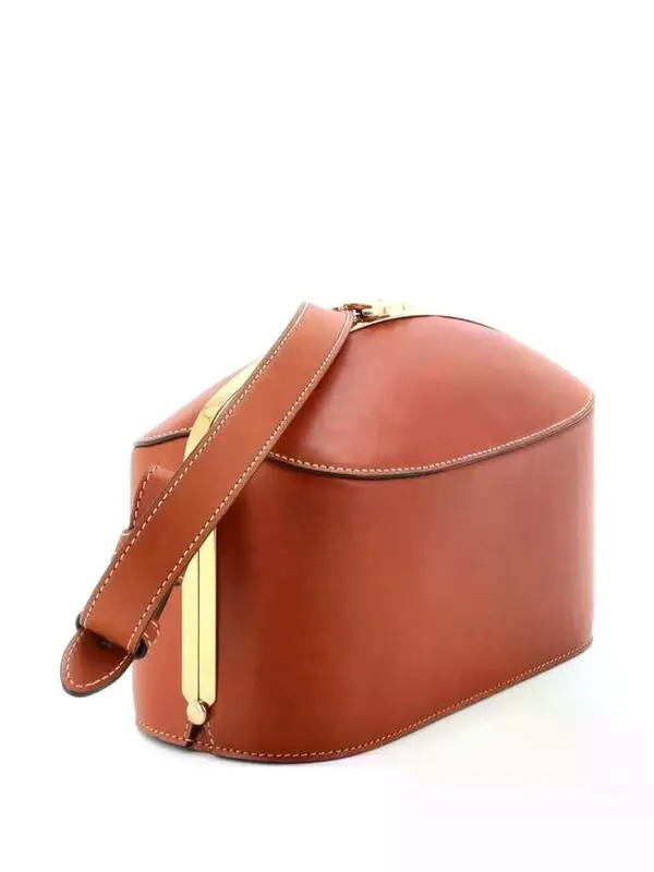 Celine Leather Lunch Box Shoulder Bag - Brown
