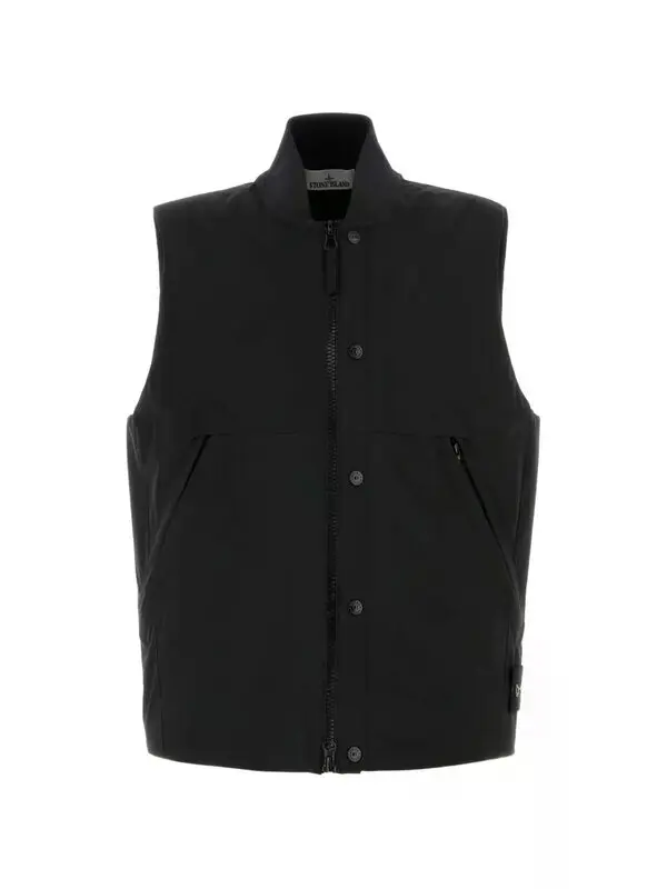 Stone Island Soft Shell-r Vest With E.dye® Technology - Black