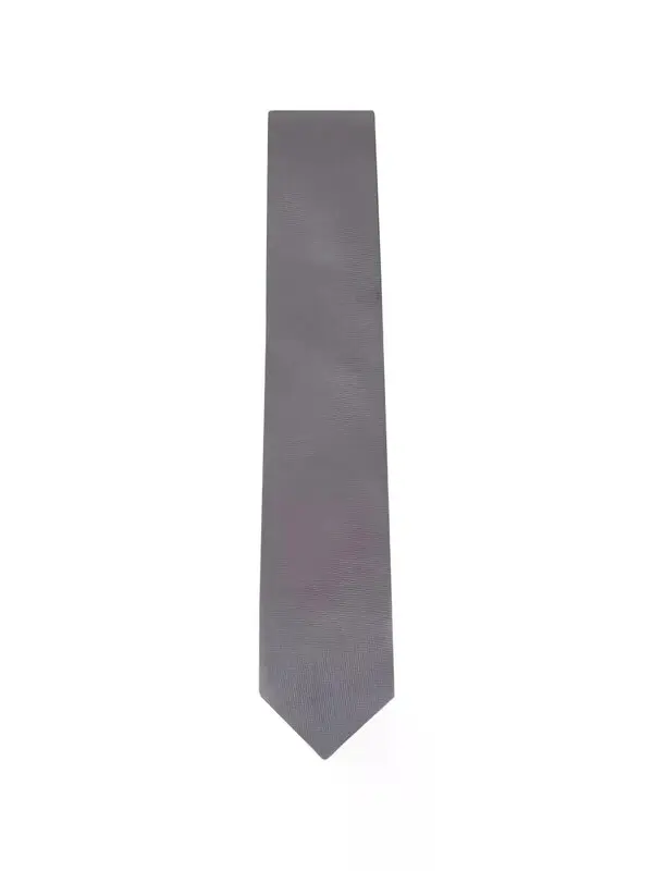 Eton Textured Pointed-tip Tie - Grey