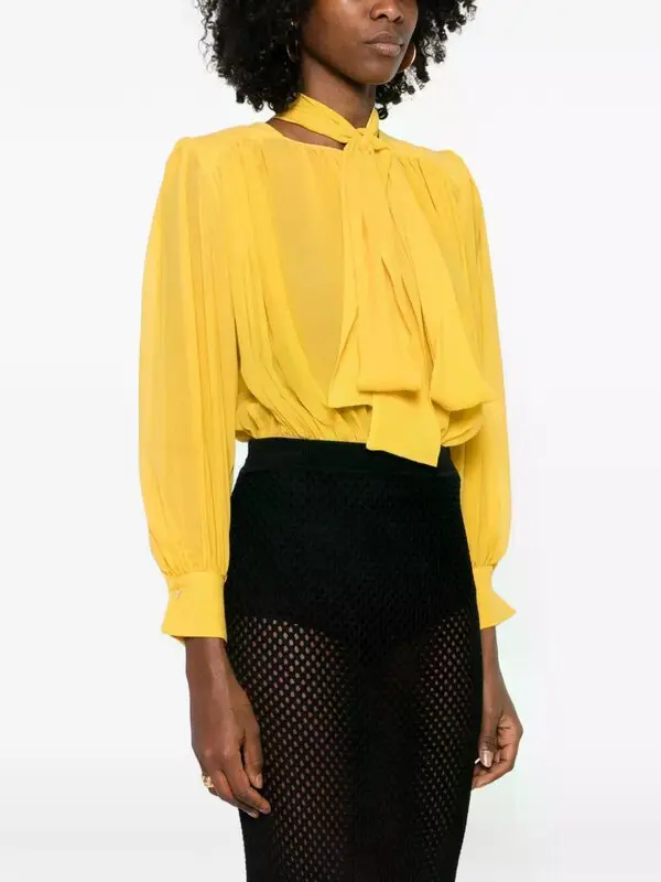 Elisabetta Franchi Pleated Tie Bodysuit