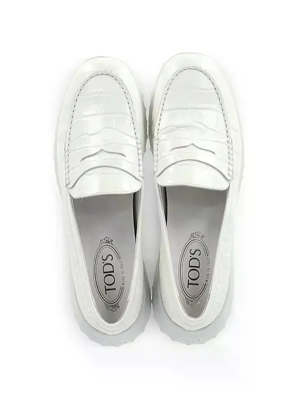 TOD'S Croc-embossed Leather Loafers