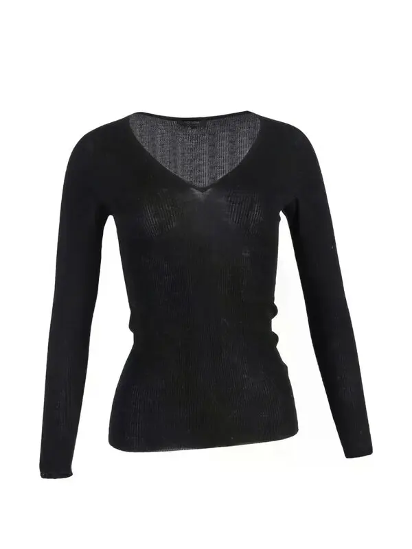 Gucci Knitted V-neck Long-sleeve Top