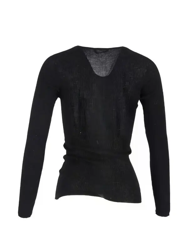 Gucci Knitted V-neck Long-sleeve Top