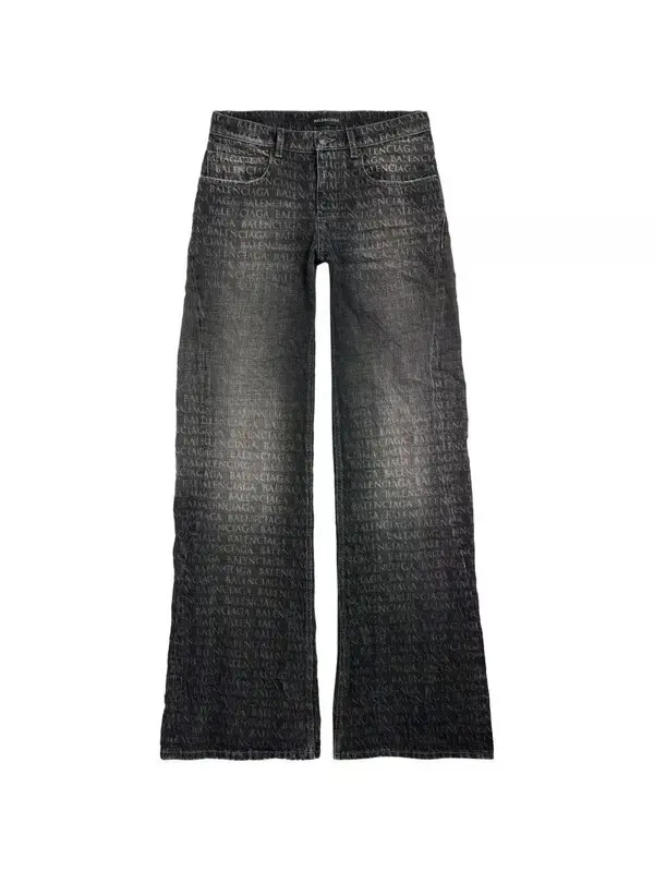 Balenciaga Printed Wide-leg Jeans