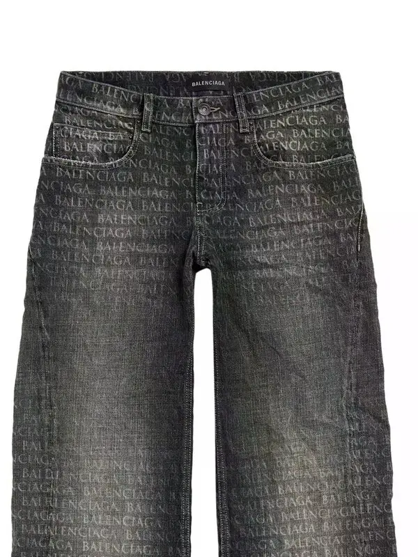 Balenciaga Printed Wide-leg Jeans