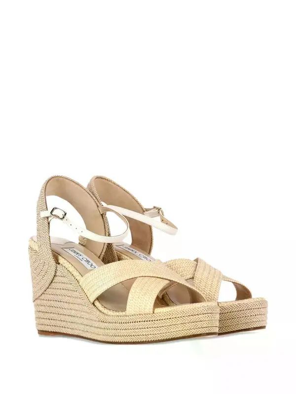 JIMMY CHOO Criss-cross Wedge Espadrilles