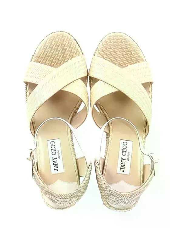 JIMMY CHOO Criss-cross Wedge Espadrilles