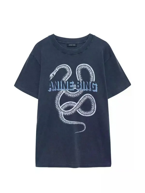 ANINE BING Lili Snake T-shirt - Blue