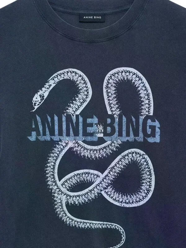 ANINE BING Lili Snake T-shirt - Blue