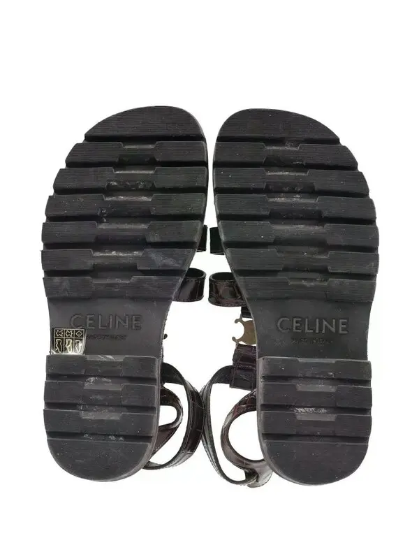 Celine Gladiator Crocodile-embossed Sandals