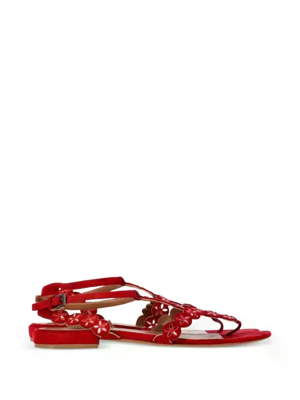 Alaïa Flower-embellished Laser-cut Sandals