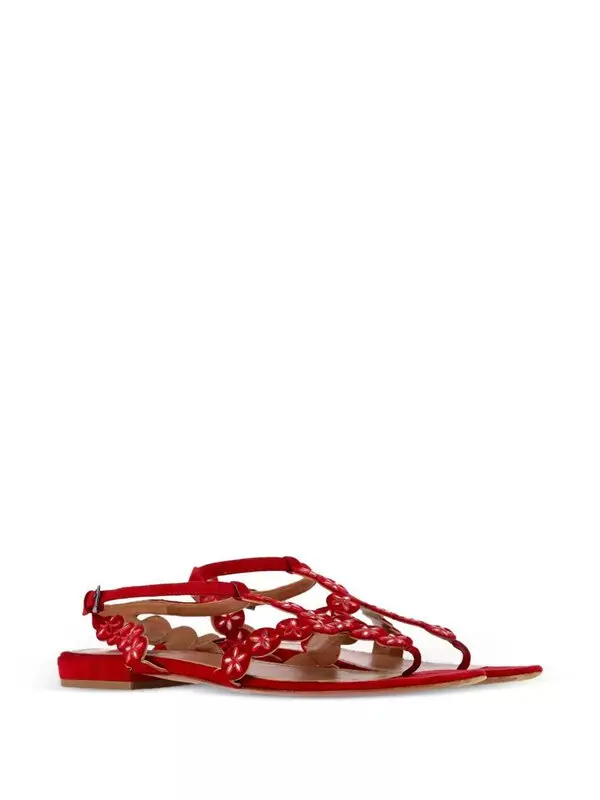 Alaïa Flower-embellished Laser-cut Sandals