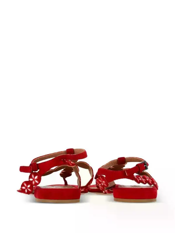 Alaïa Flower-embellished Laser-cut Sandals