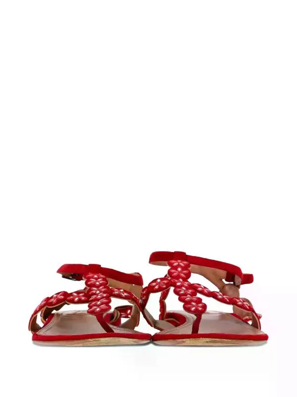 Alaïa Flower-embellished Laser-cut Sandals