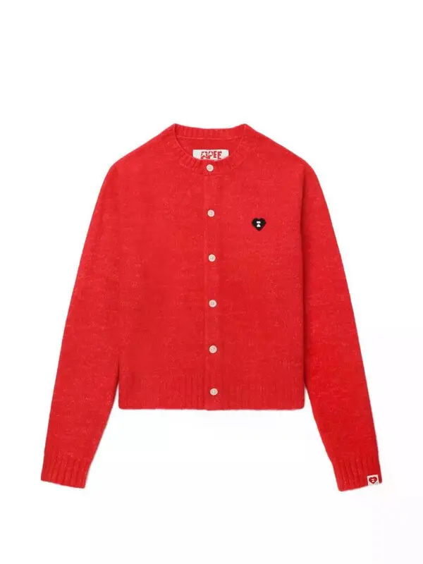 A BATHING APE Heart-badge Buttoned Cardigan
