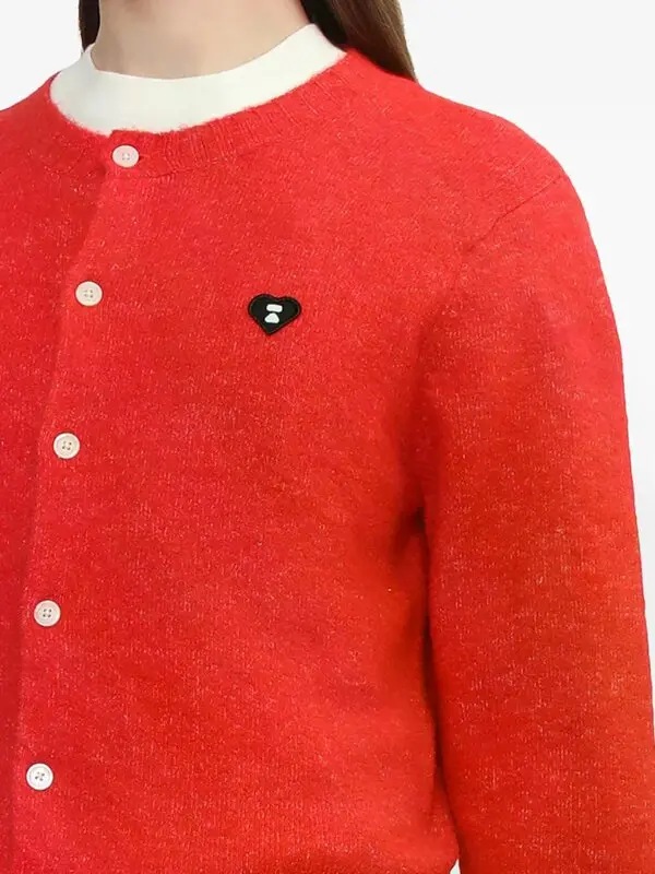 A BATHING APE Heart-badge Buttoned Cardigan