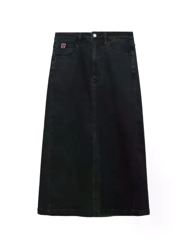 A BATHING APE Denim Maxi Skirt - Grey