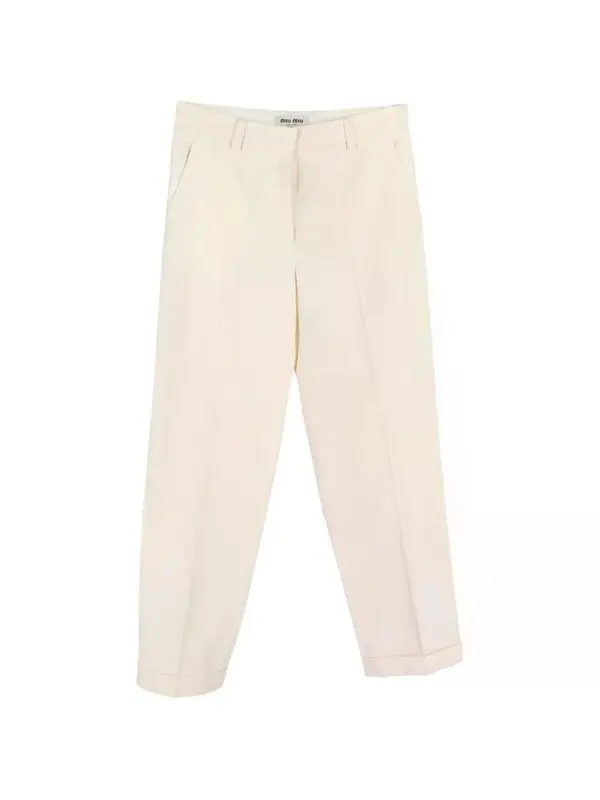 Miu Miu Belt-loop Cotton Trousers