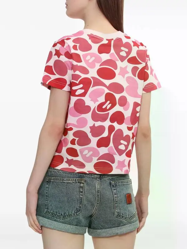A BATHING APE Heart Pattern T-shirt