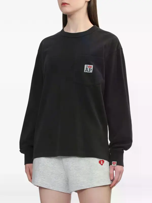 A BATHING APE Long-sleeve T-shirt With Chest Pocket - Black