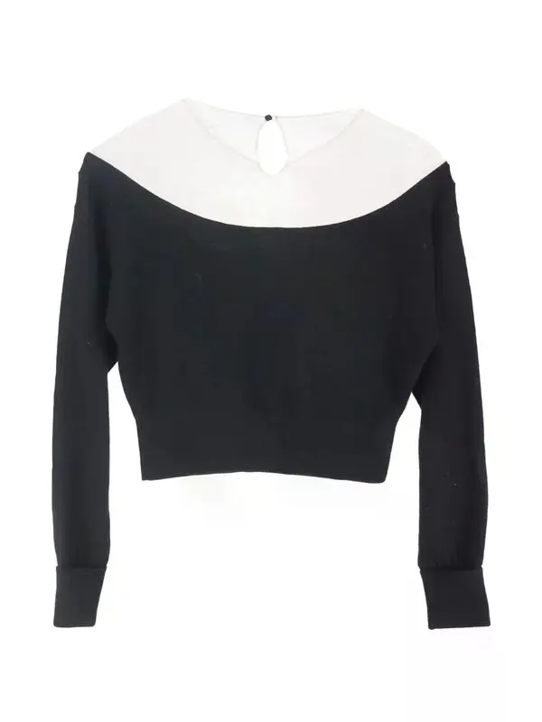 ALEXANDER WANG Tulle-accent Cropped Sweater
