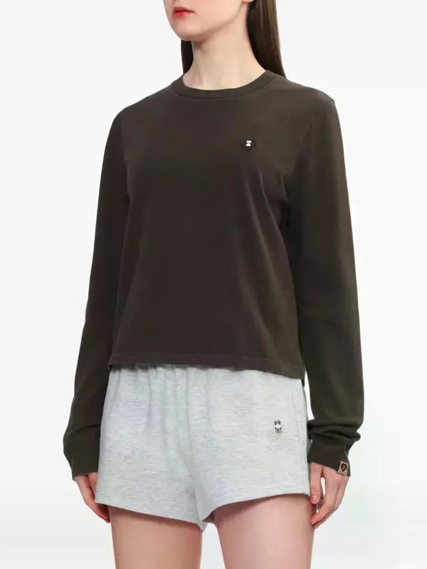 A BATHING APE Long-sleeve Appliqué T-shirt