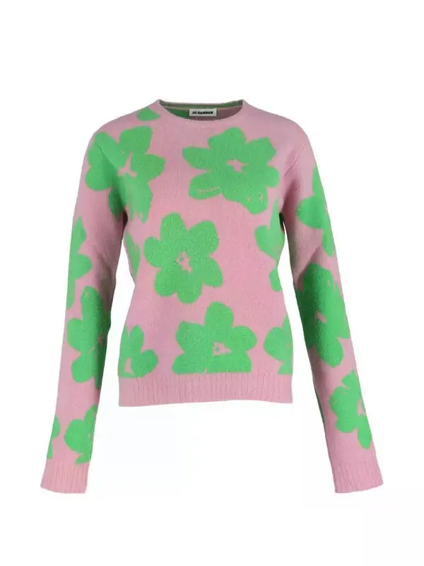 JIL SANDER Floral Pattern Crew-neck Sweater