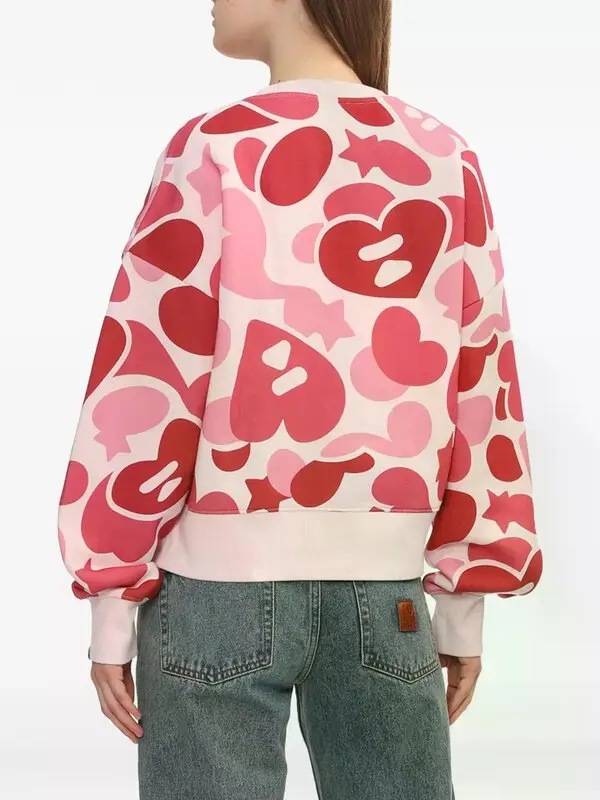 A BATHING APE Heart Pattern Logo Sweater