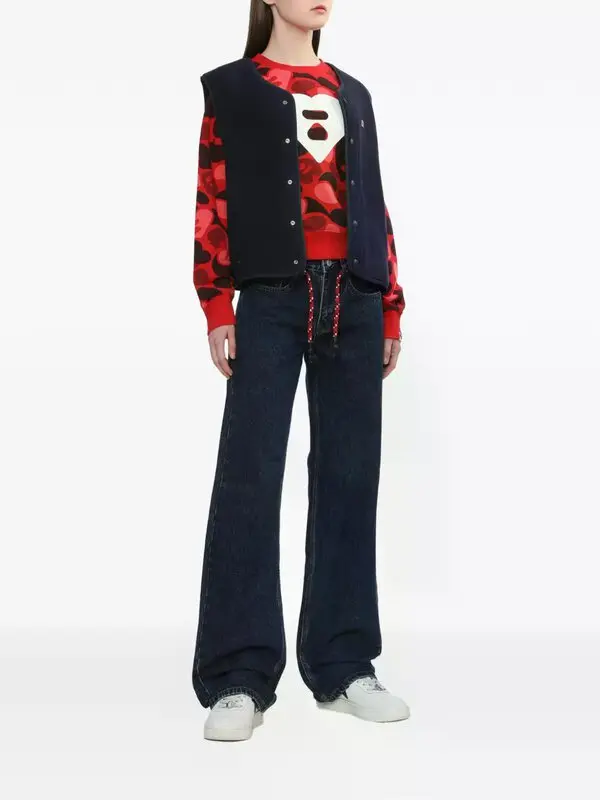 A BATHING APE Quilted Heart-badge Gilet - Blue