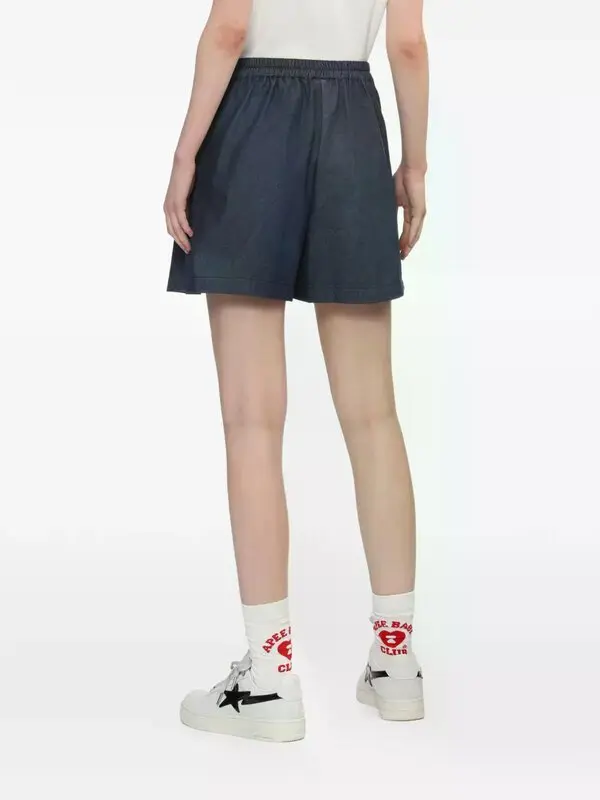 A BATHING APE Heart-badge Pleated Mini Skirt