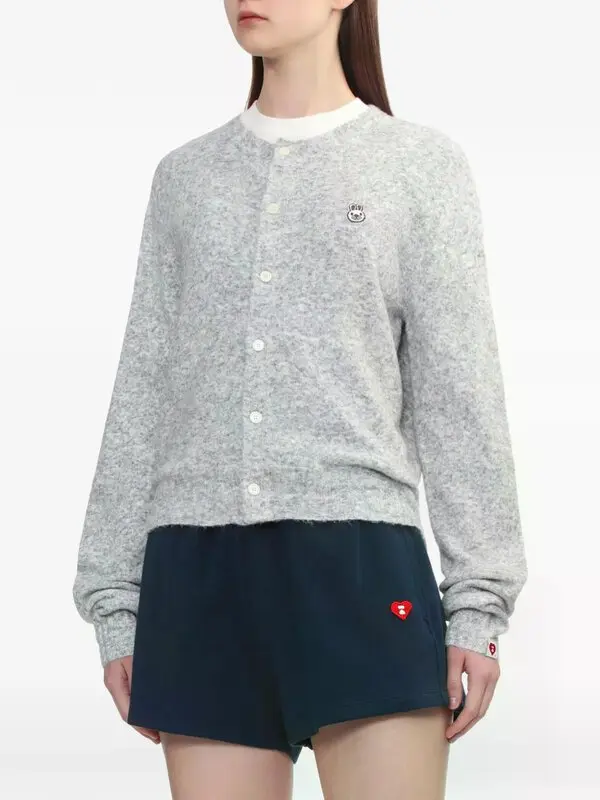A BATHING APE Baby Doppy Buttoned Cardigan - Grey