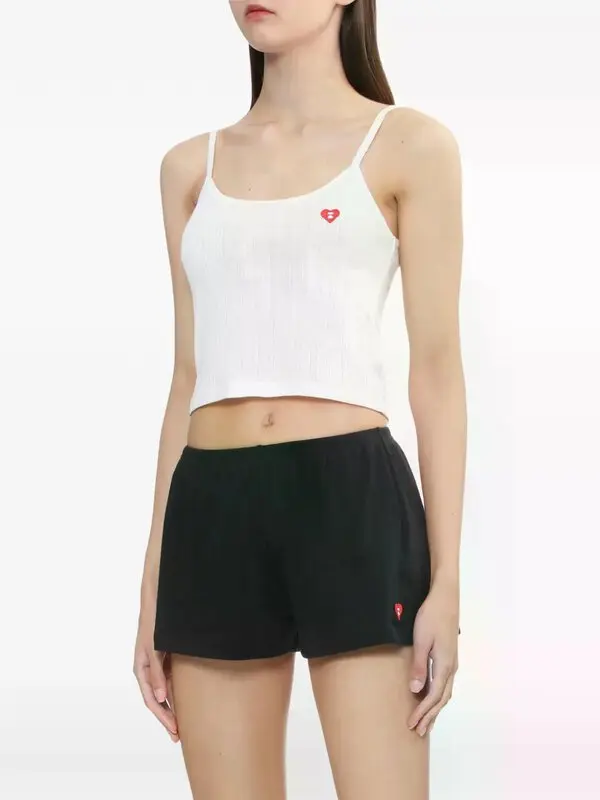 A BATHING APE Heart Ribbed Tank Top - White