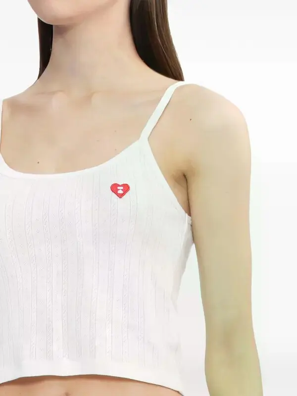 A BATHING APE Heart Ribbed Tank Top - White