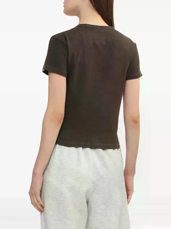 A BATHING APE Heart Detail Ribbed T-shirt - Brown
