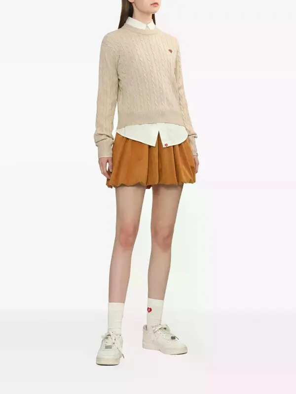 A BATHING APE Apee™ * Cable-knit Heart Sweater - Neutrals