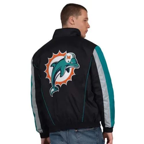 STARTER Miami Dolphins Vintage Logo Half-zip Jacket
