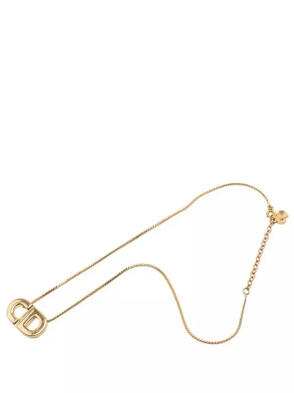 Dior 20th Century Plated Cd Logo Pendant Necklace - Gold