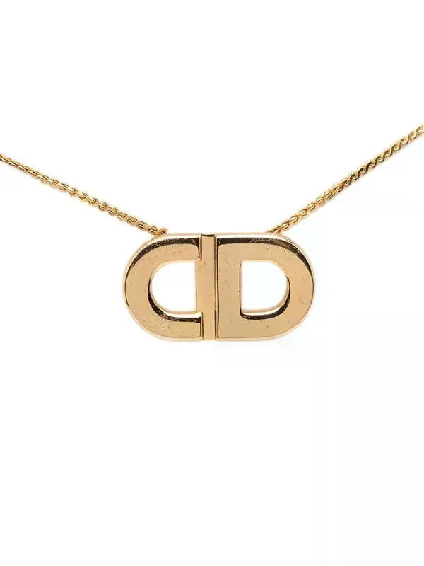 Dior 20th Century Plated Cd Logo Pendant Necklace