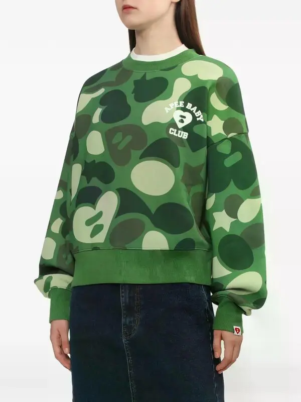 A BATHING APE Camouflage Logo Top