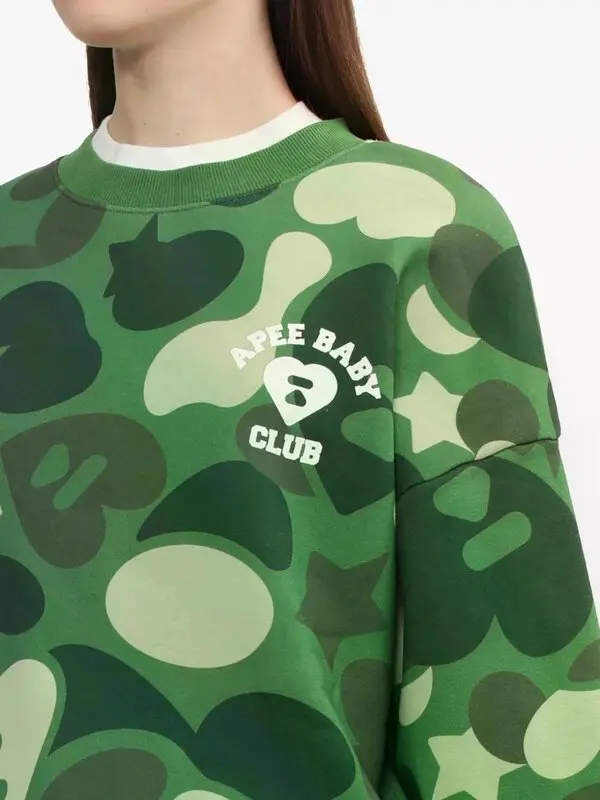 A BATHING APE Camouflage Logo Top